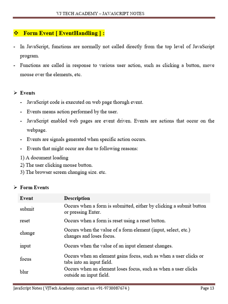 Javascript Language By Vjtech Academy Removed Pdf Menu Computing Java Script
