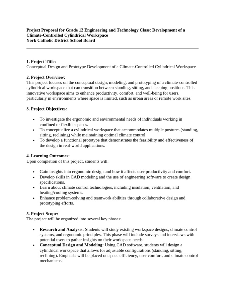 STEM Cylindrical Climate Controlled Workspace | PDF | Prototype ...
