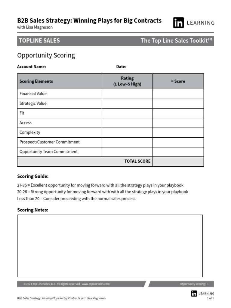 Opportunity Scoring | PDF