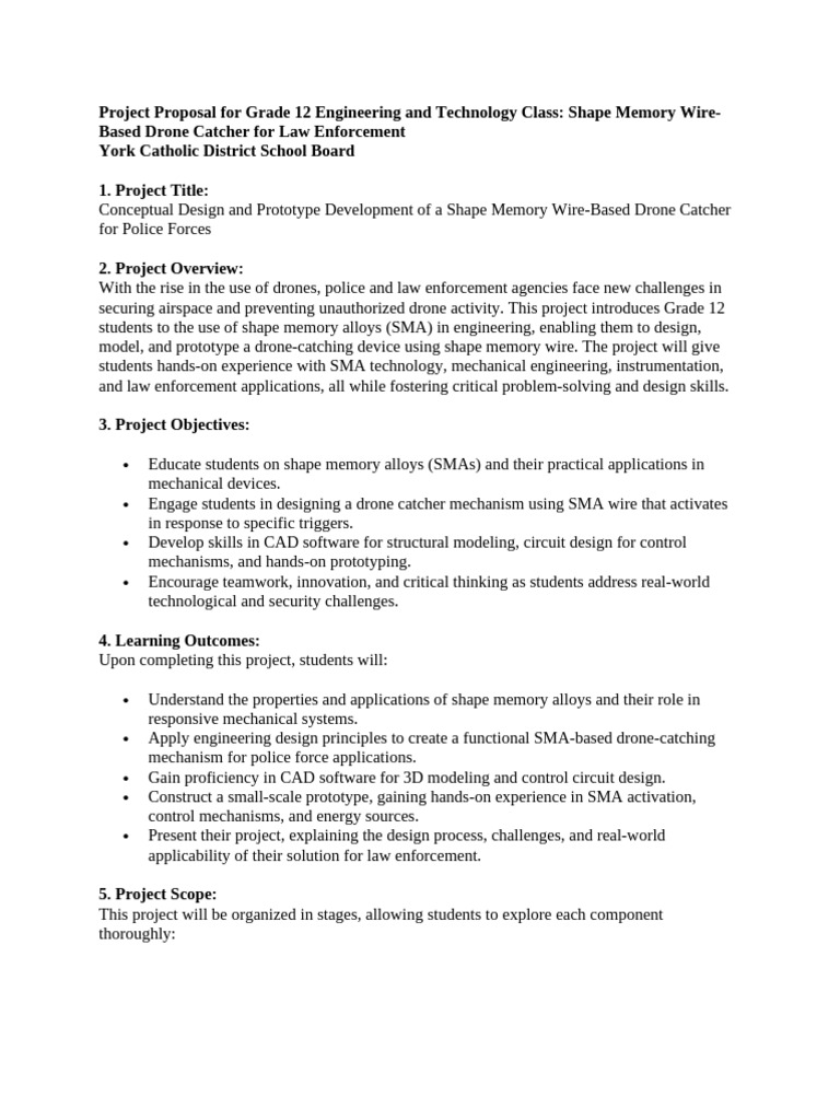 SMA-Based Drone Capture Device Design | PDF | Shape Memory Alloy ...