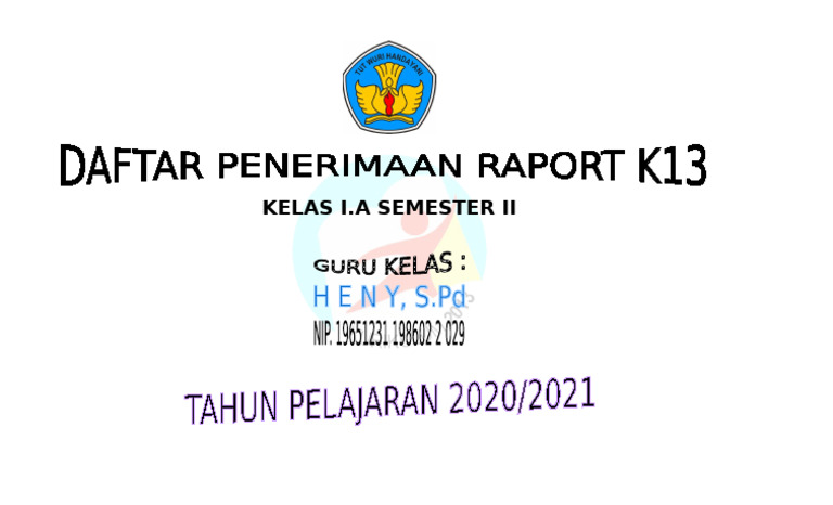 Sampul Penerimaan Raport K13 Heny | PDF