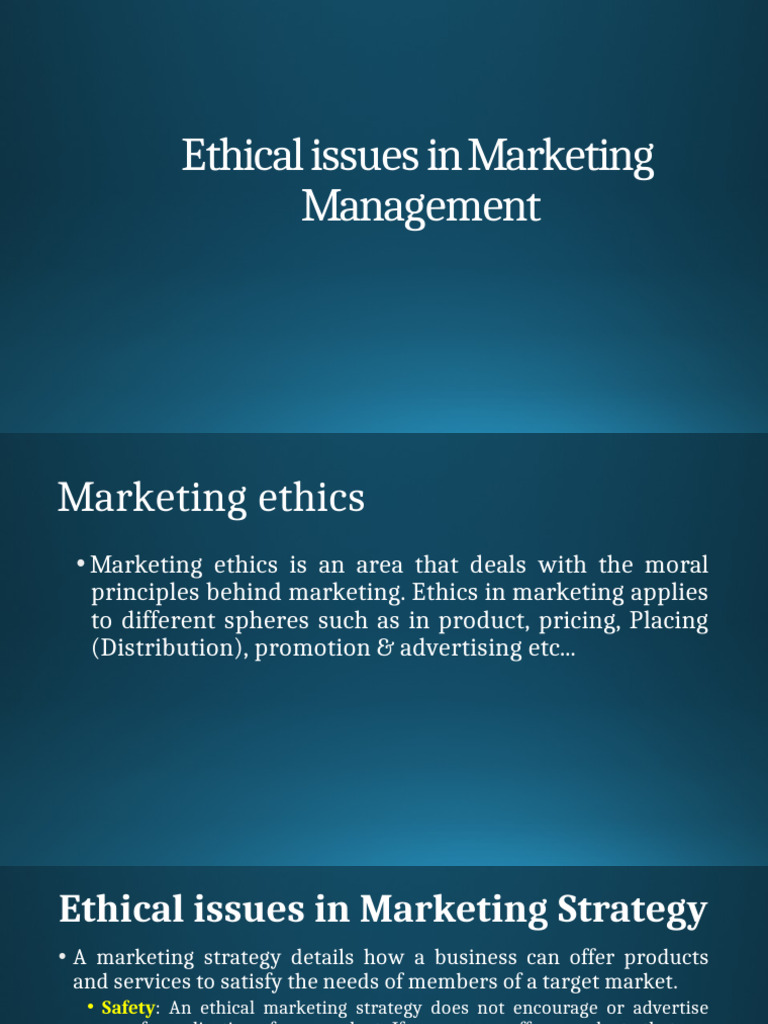 Ethical Issues in Marketing Practices | PDF | Marketing | Pricing