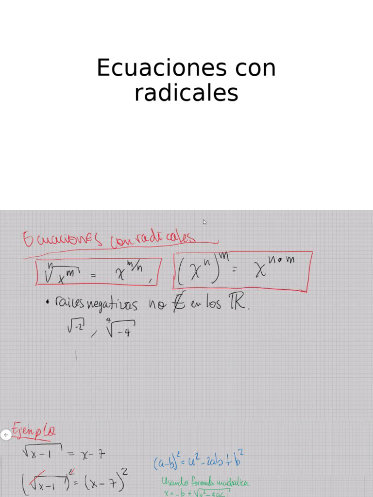 Ecuaciones Con Radicales | PDF