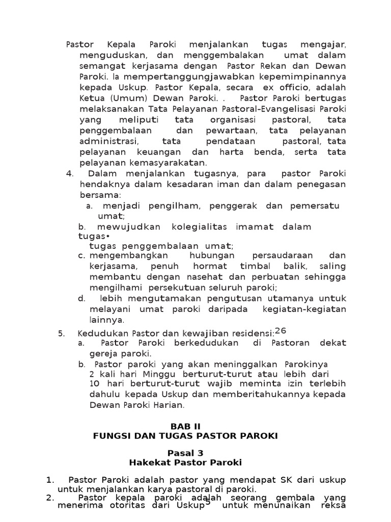 Tugas Pastor Paroki | PDF