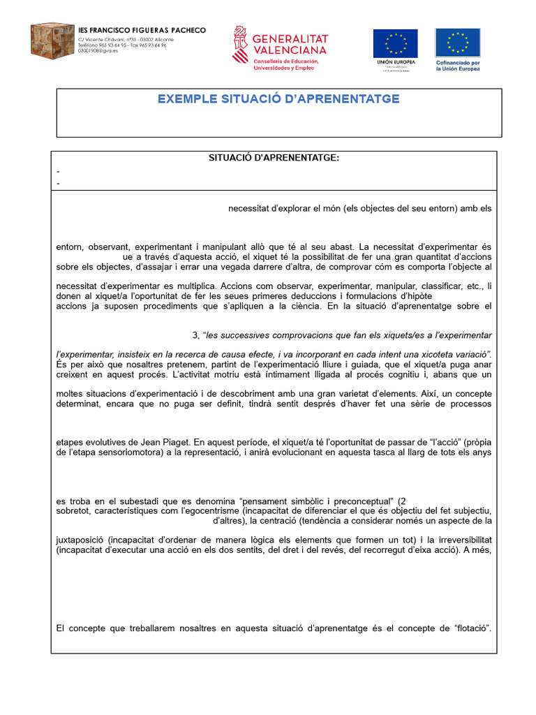 EXEMPLE Sit Aprenentatge - Laboratori Ciencies - DCM Semi | PDF