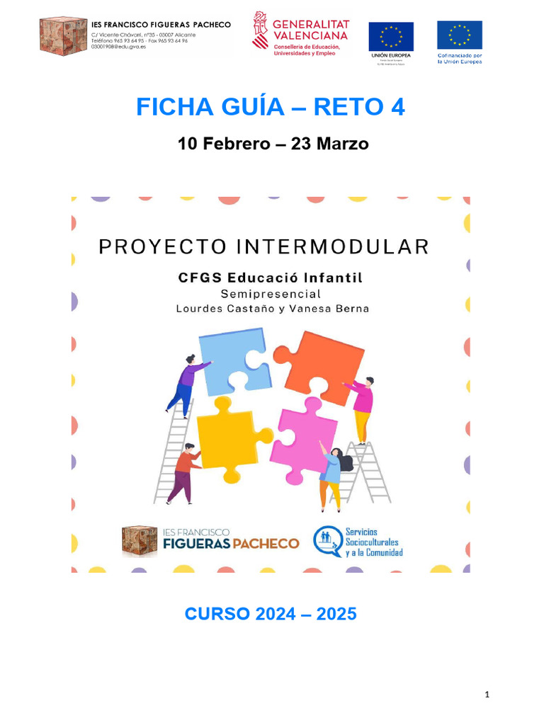 Ficha-Guía - RETO 4 - Proyecto Intermodular 24-25 Publicable | PDF | Educación de la primera ...