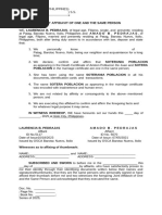 Affidavit For Same Person With Different Names | PDF | Affidavit | Evidence