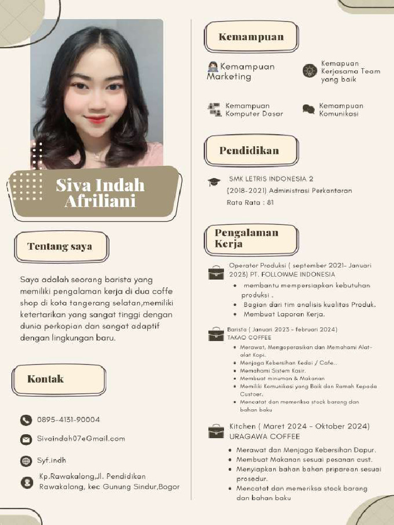 CV Indah | PDF