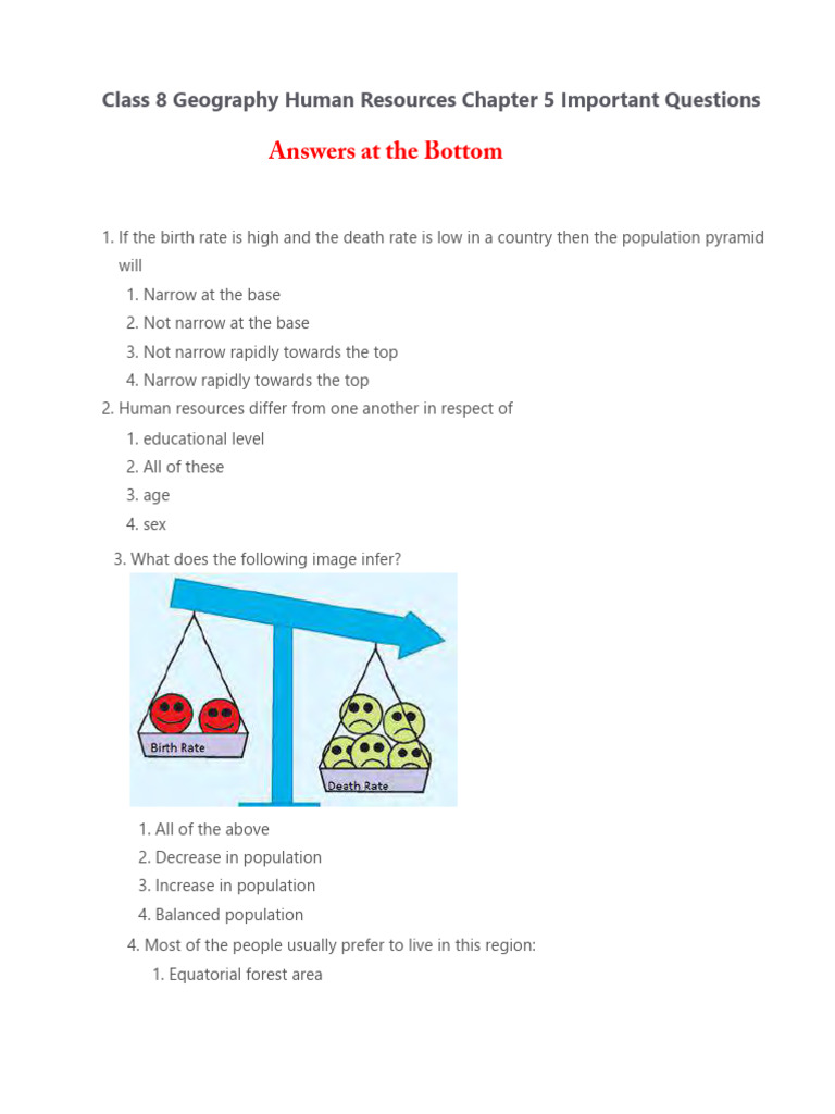 Important Questions Class 8 Geography Chapter 5 | PDF | Earth Sciences