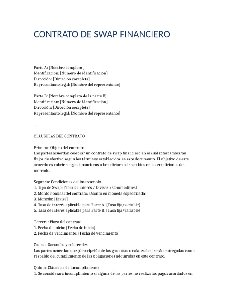 Contrato Swap | PDF