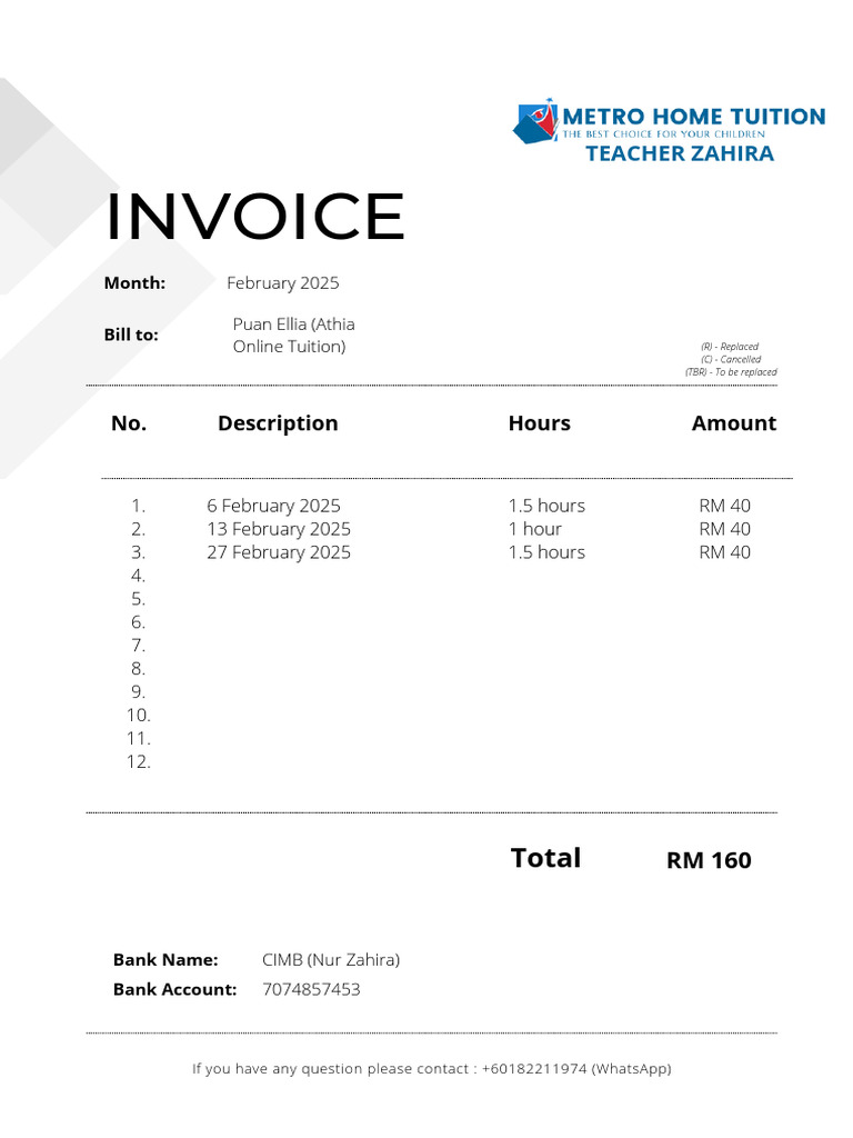 Tuition Invoice - Athia PDF | PDF
