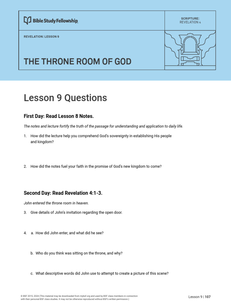 Revelation Lesson 09 - PDF | PDF | Glory (Religion) | Revelation