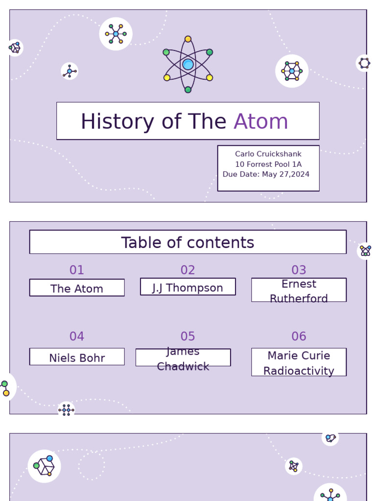 History of The Atom Physics Assignment | PDF | Marie Curie | Atoms
