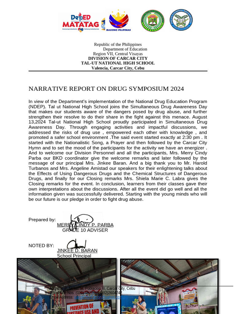 drug symposium narrative | PDF