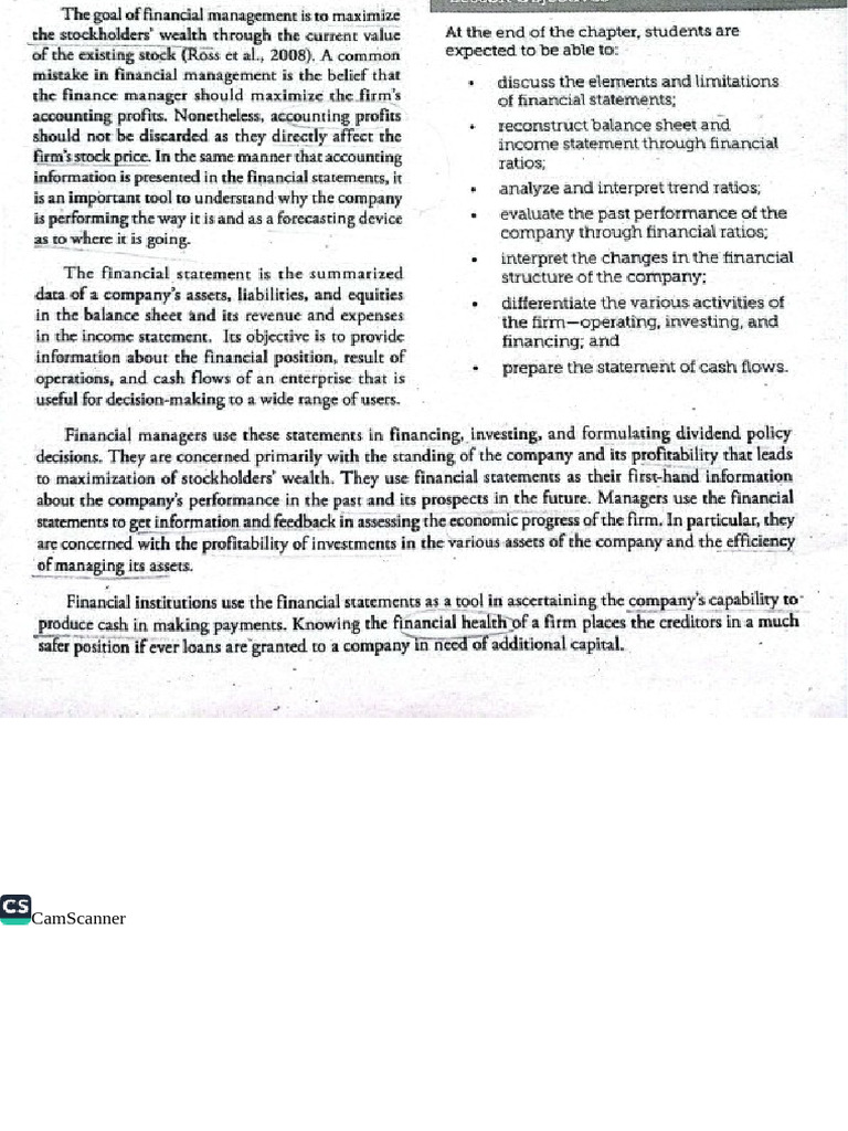 FIN 081 - Chapter 2 - Financial Statement Analysis | PDF
