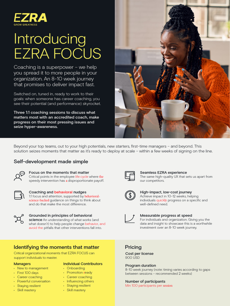 EZRA FOCUS: Scalable Coaching Program | PDF | Psychological Concepts ...