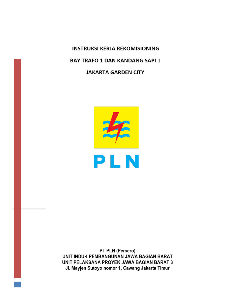 INSTRUKSI KERJA Rekomisioning Trafo 1 & Bay Line Kandang Sapi 1 GI Rev ...