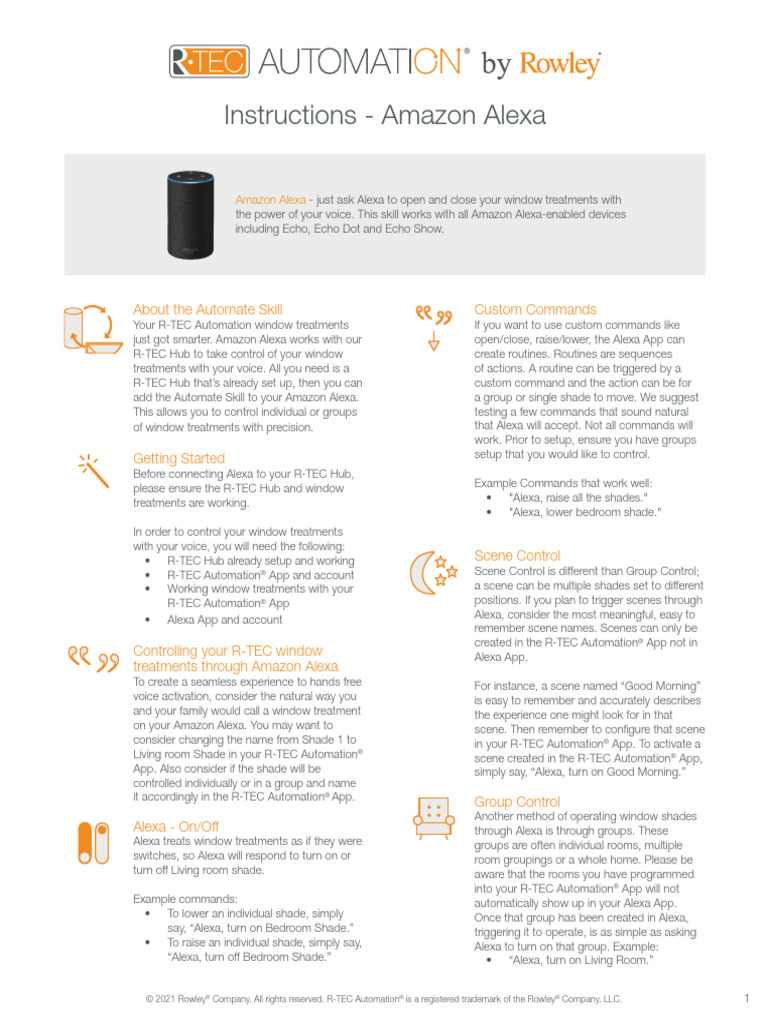 rowley-r-tec-automation-home-integration-alexa | PDF | Amazon Echo | Software