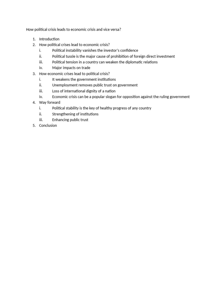 Political and Economic Crisis Interconnection | PDF
