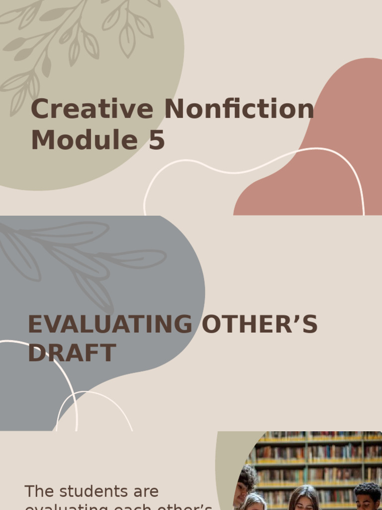 MODULE 5 Evaluating Others Draft HUMSS 1 1 | PDF | Narrative | Creative Nonfiction
