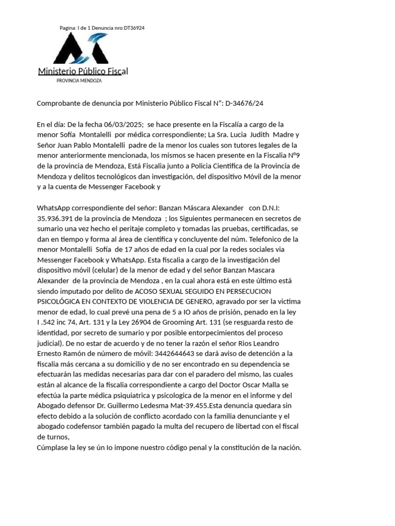 Comprobante De Denuncia Pdf 1 Pdf Fiscal Facebook