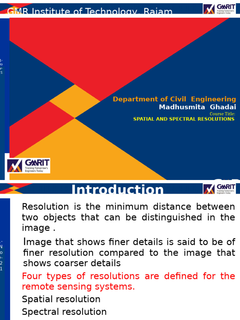 Spatial and Spectral Resolutions | PDF | Image Resolution | Imaging