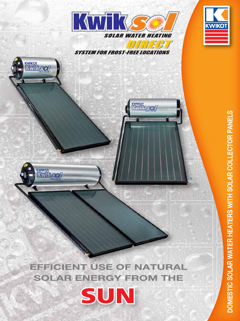 Kwikot Solar Water Heater Guide | PDF | Water Heating | Solar Panel