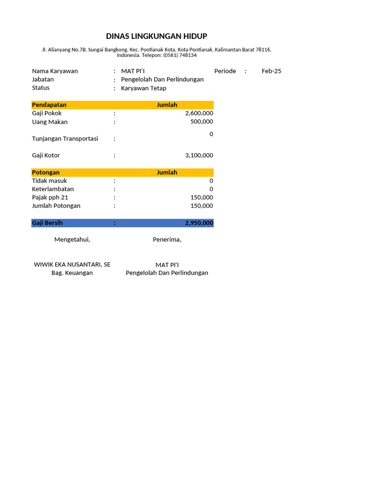 Slip Gaji Jessi | PDF