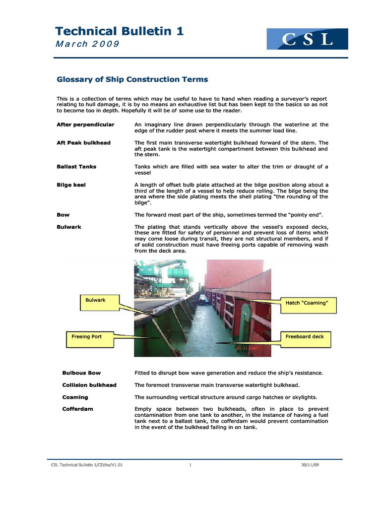 Glossary of Ship Construction Terms | PDF | Ships | Hull (Watercraft)