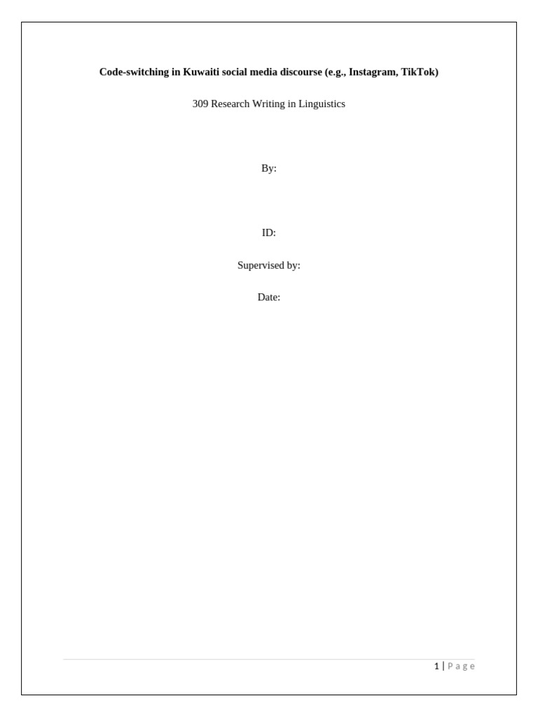 Code-Switching in Kuwaiti Social Media | PDF | Linguistics ...