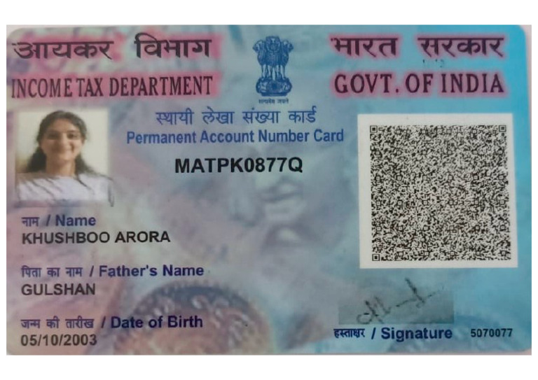 Pan Card - Khushboo Arora | PDF