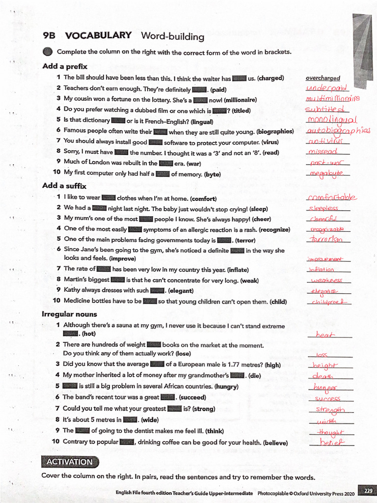 9B Grammer Vocabulary | PDF