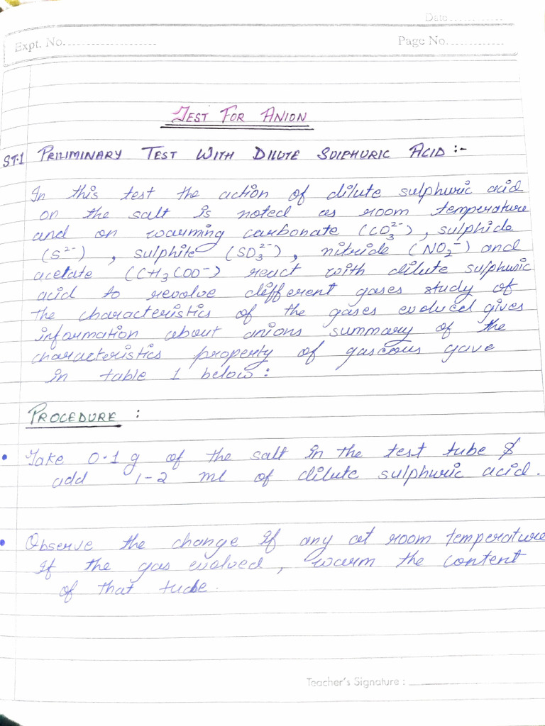 Chemistry Lab Practical Tests | PDF | Chemical Compounds