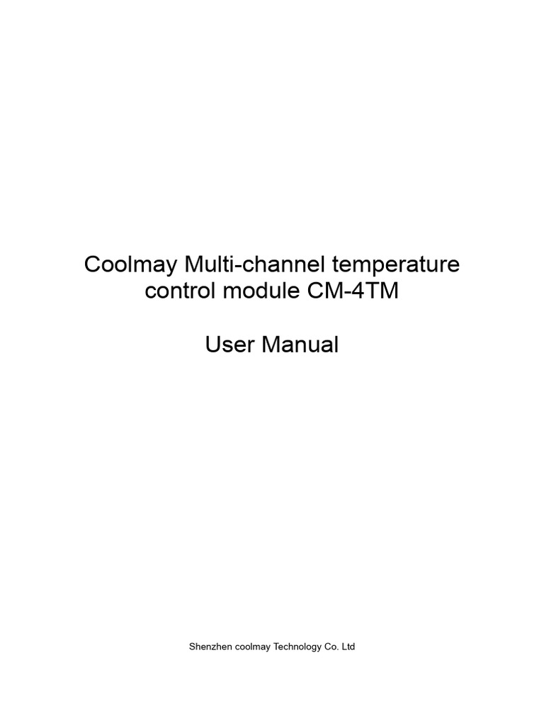 Coolmay Multi-Channel Temp Control Module CM-4TM User Manual | PDF | Parameter (Computer ...