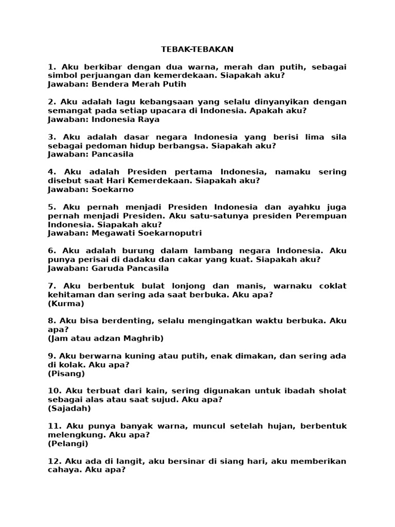 Tebak Tebakan | PDF