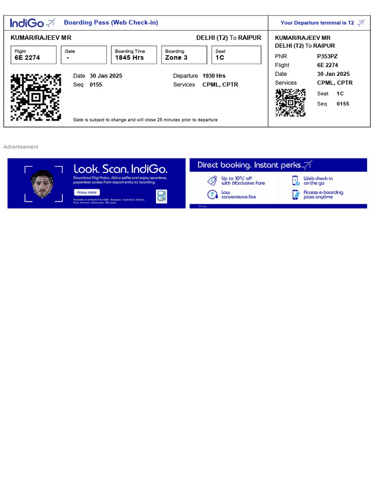 BoardingPass Journey1 P353PZ | PDF