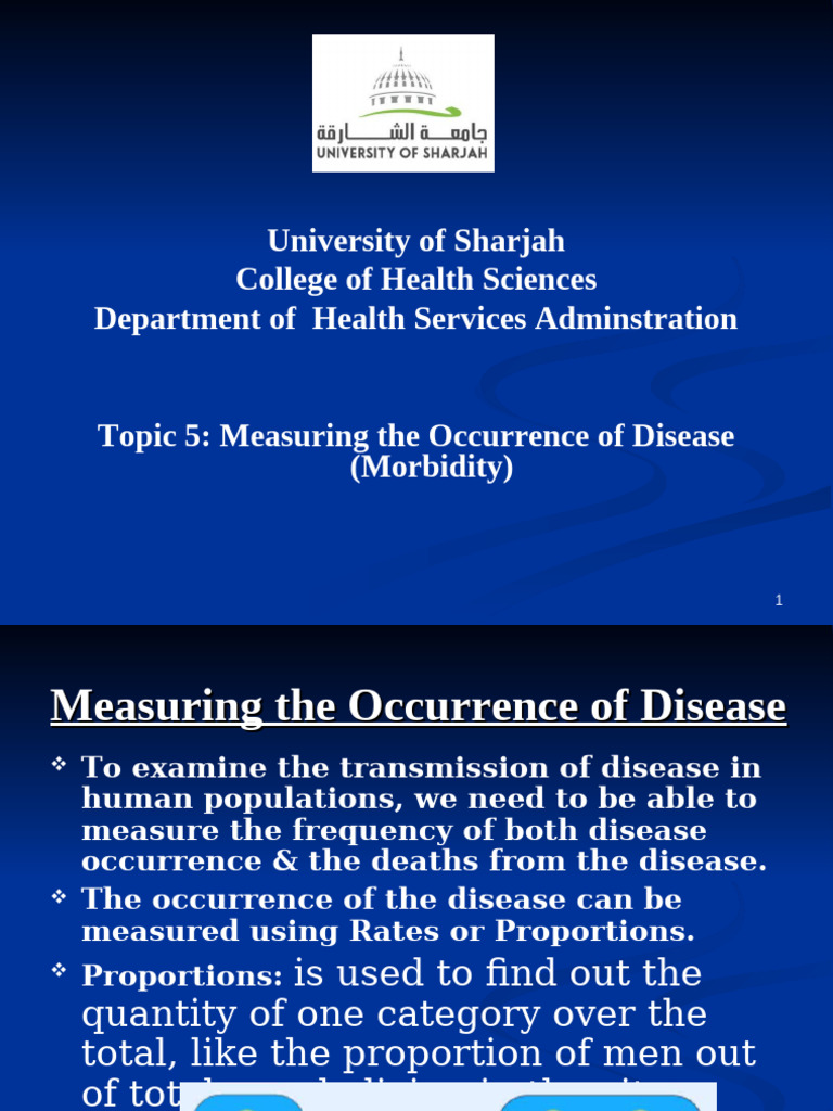 Measuring Disease Occurrence and Morbidity | PDF | Incidence ...