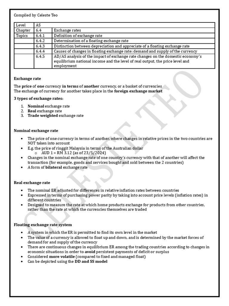 Understanding Floating Exchange Rates | PDF | Exchange Rate | Currency ...