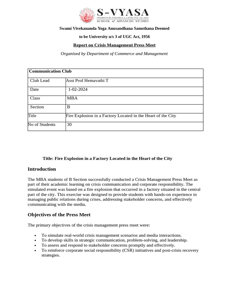 Communication lab-Crisis Management | PDF | Crisis Management ...