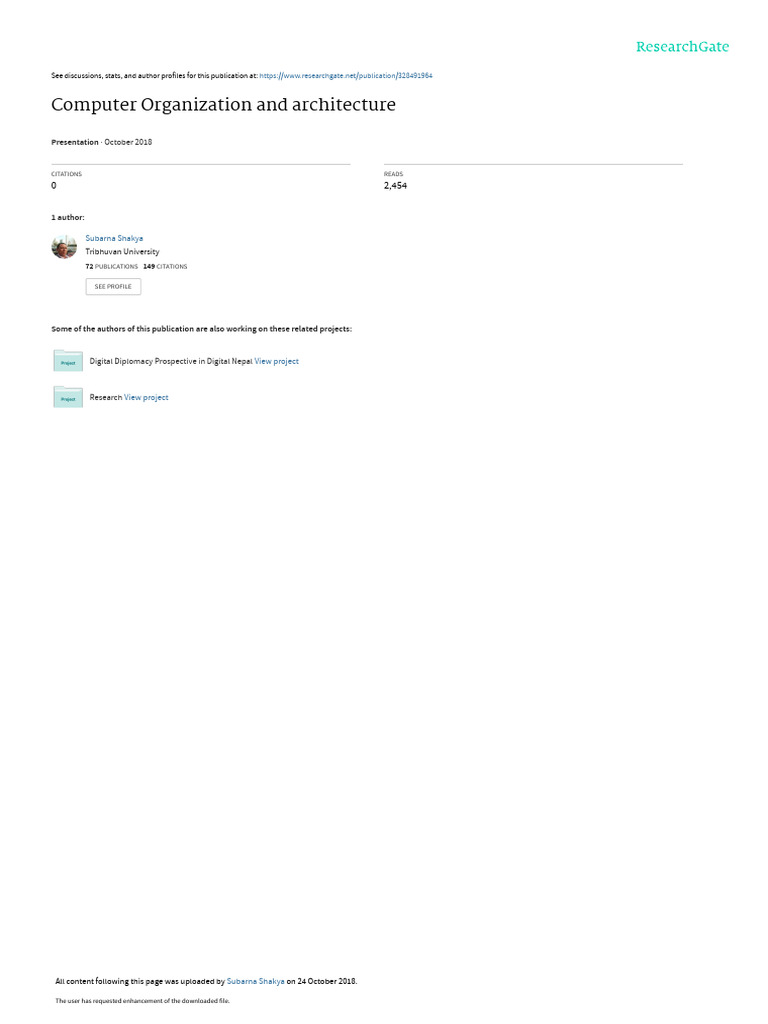 Computer Organization Architecture by Subarna Shakya Researchgate | PDF ...