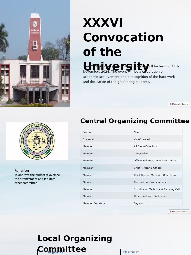 36th Convocation-Committees PPT | PDF