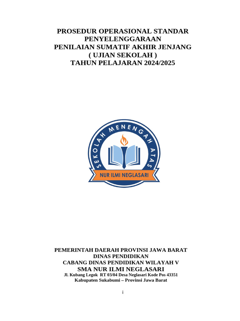 Pos Psaj Sma Nur Ilmi Neglasari TP 2024 - 2025 | PDF