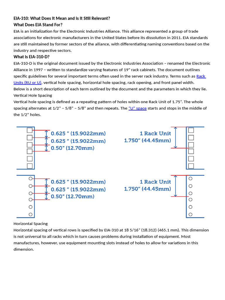 EIA-310 - What Does It Mean and Is It Still Relevant | PDF