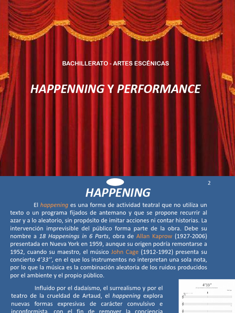 Diferencias entre Happening y Performance | PDF | Arte de performance ...