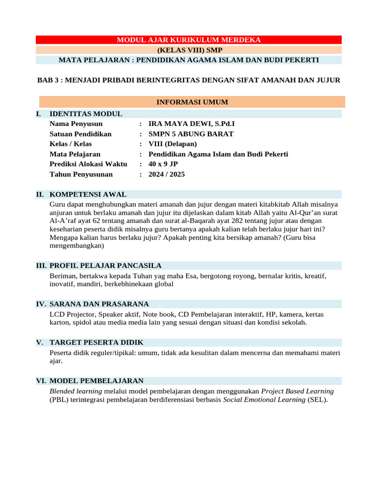 Modul Pai 8 Bab 3. | PDF