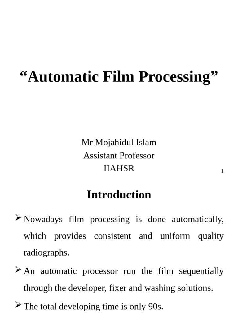 Automatic Film Processing | PDF | Water | Clothes Dryer