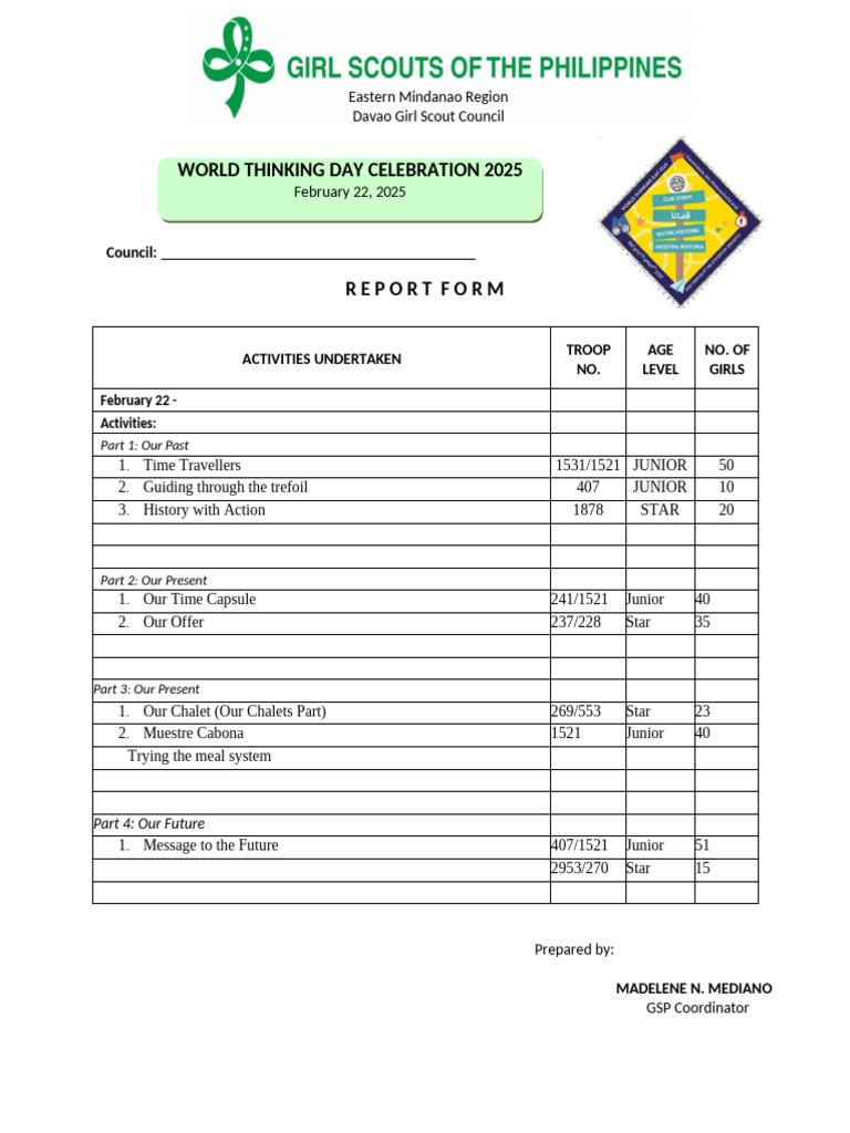 WTD 2025 Report Form Attachment B | PDF