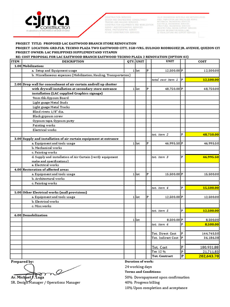 Proposal Feb 28 2025.pdf Option 2 | PDF | Drywall