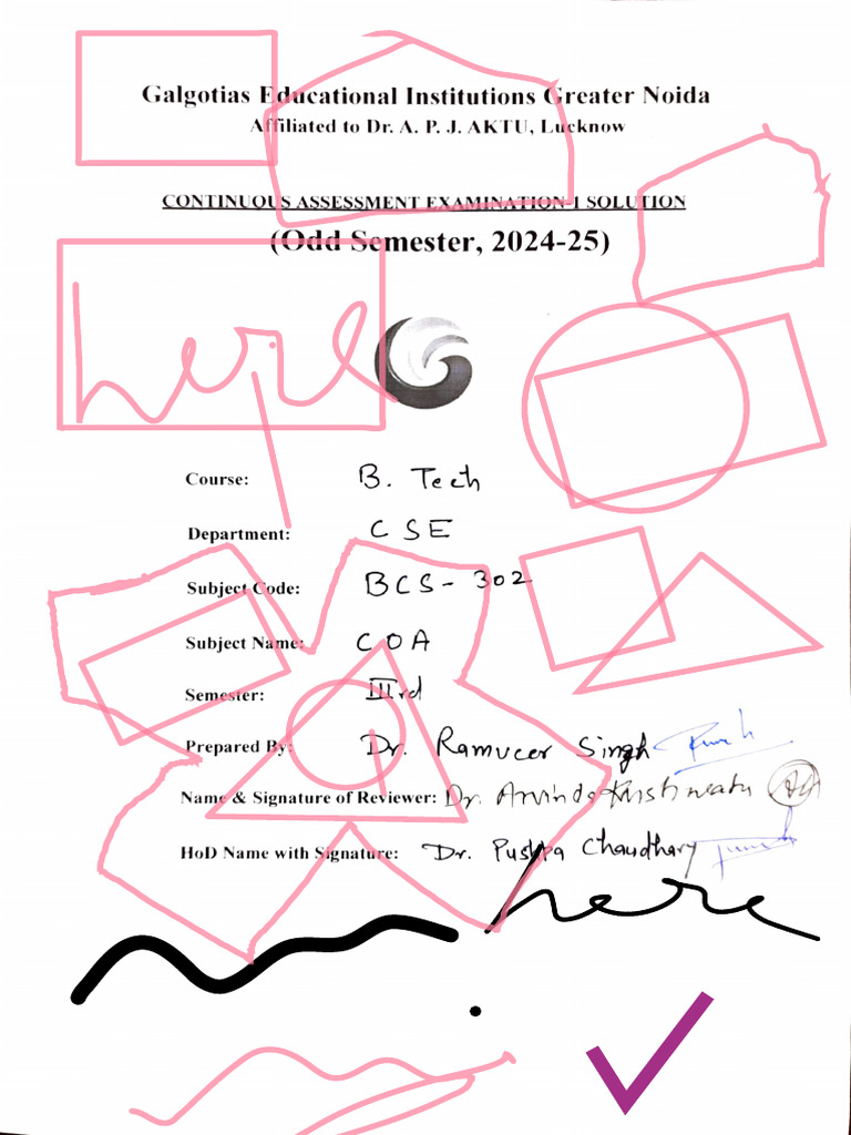 COA SOLUTION (CAE-I) | PDF
