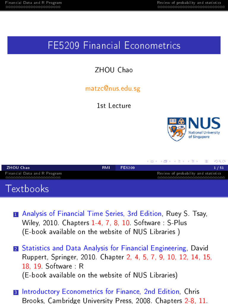 Financial Data Analysis with R | PDF | Statistical Analysis | Teaching ...